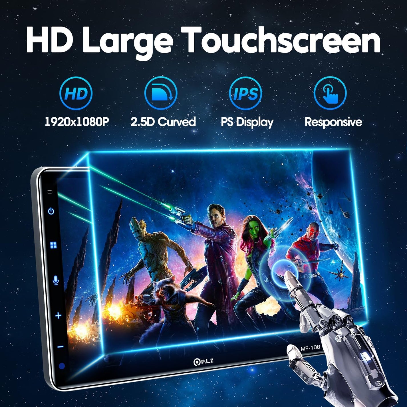 MP-108 10.1 Inch Single Din Car Stereo With Wireless Apple CarPlay & A – PLZ